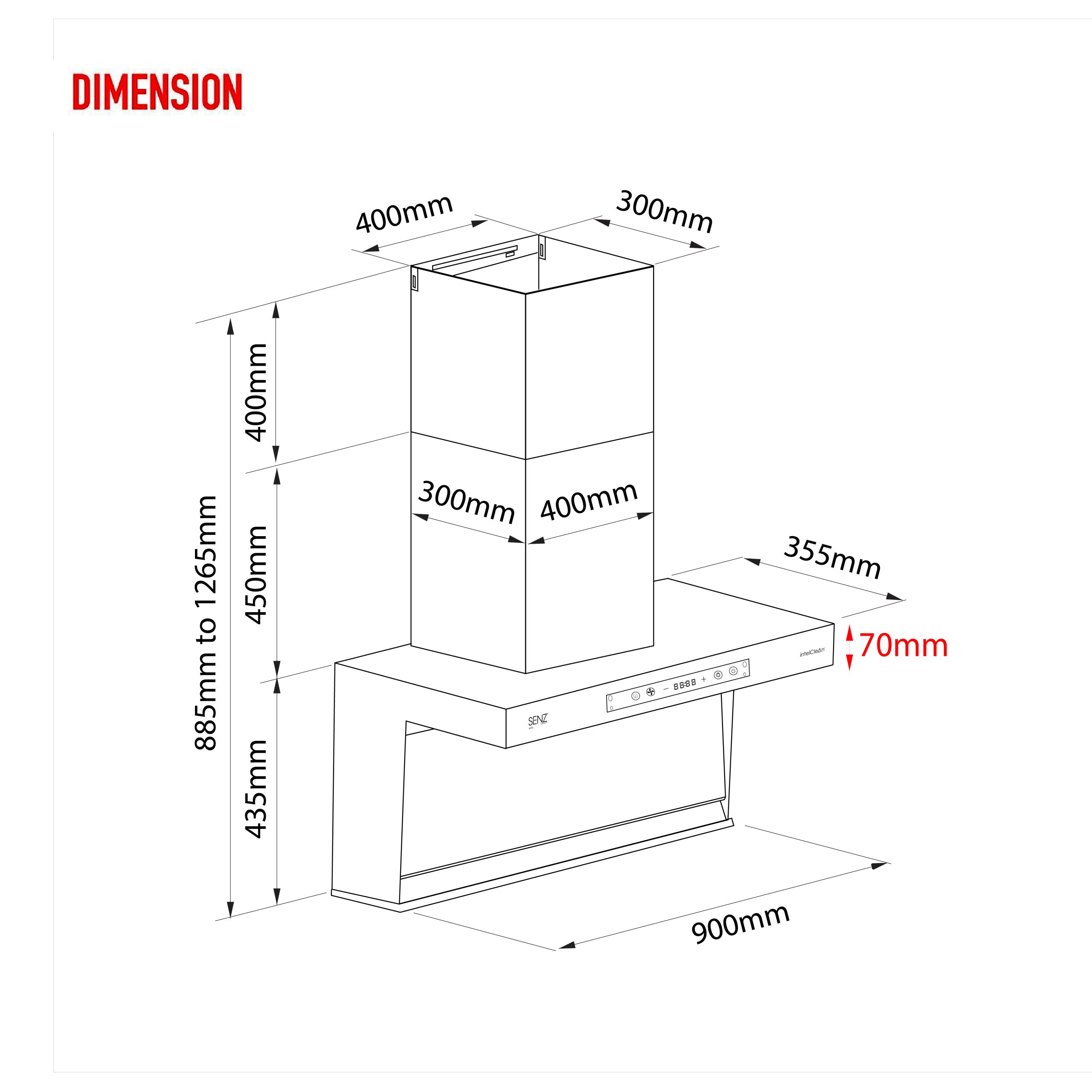 SENZ ADEL Compact L Shape HeatPro intelClean Cooker Hood – Senz
