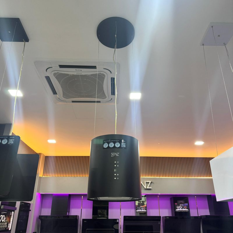 SENZ BRILLO Black Matt Surface Designer Island Hood with Remote Control ...