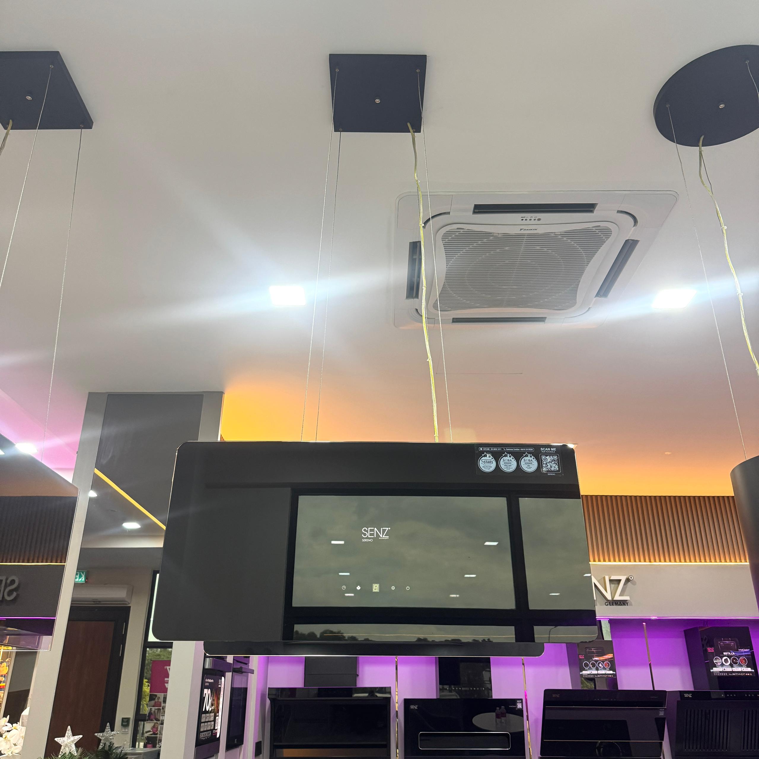 SENZ SERENO Black Glass Designer Island Hood 750mm with Remote Control ...